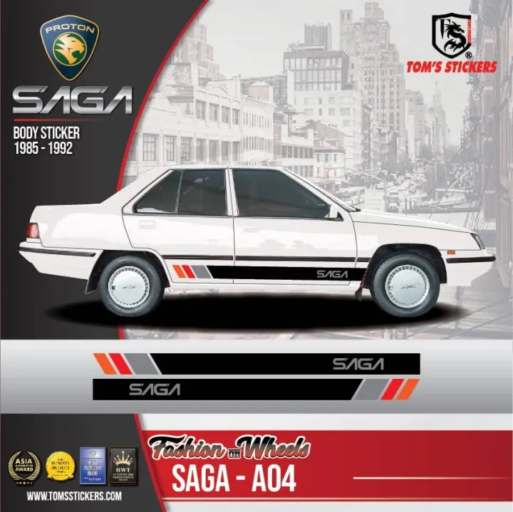 👍👍 PROTON SAGA CAR BODY STICKER SET SAGA - A04 | Lazada
