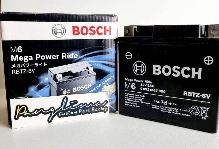 Accu Aki Kering Motor Bosch RBTZ-6V Vario CBR CB Satria FU 150 PCX 125 ...
