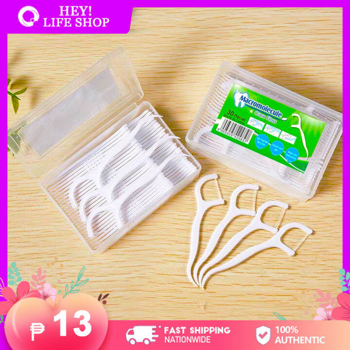 50Pcs per box portable Disposable with Handle Dental Flosses Polymer ...