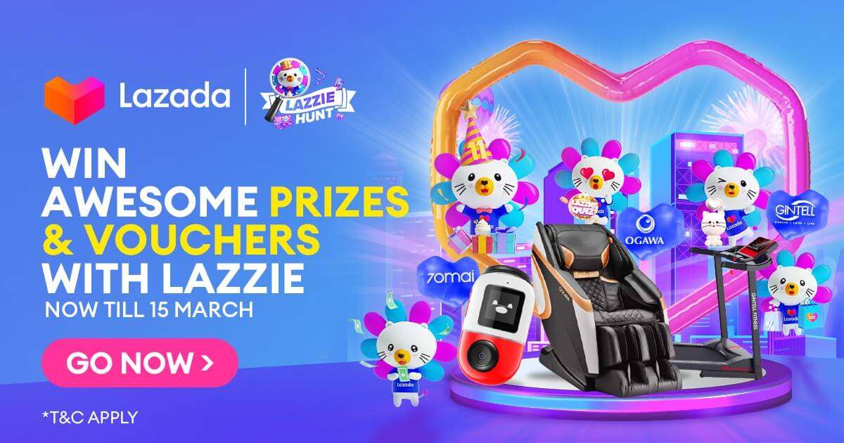 Win RM5,000,000 worth of prizes and vouchers in Lazzie Hunt! 🎁