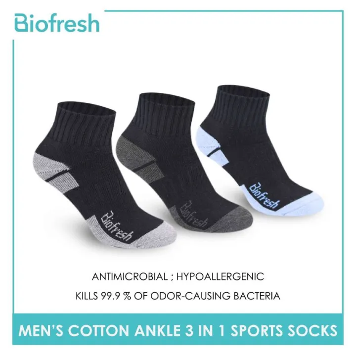 Biofresh RMSS06 Men's Cotton Ankle Thick Sports Socks 3 pairs in a pack ...