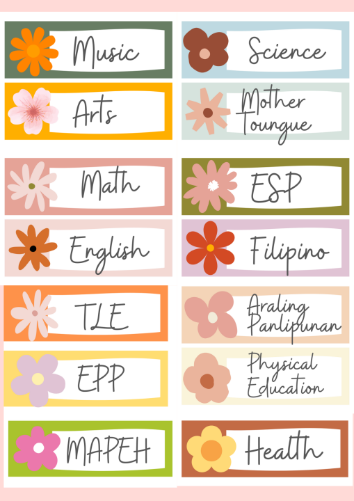 Subject Label Sticker for Notebook | Lazada PH