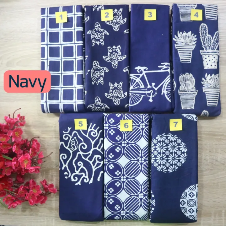 Kain batik/Navy Soft/bahan siap pakai/batik halus/batik cantik/batik ...