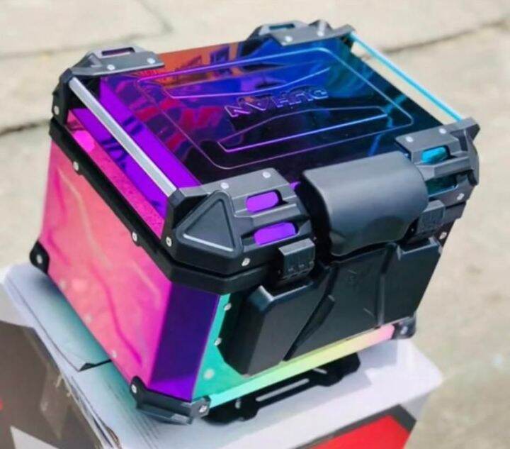 Duhan Alloy Top Box 45 Liters With Bracket, Base Plate, Backrest and ...