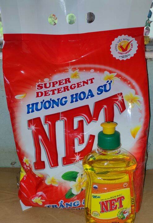 Bột giặc NET 2,4kg hương hoa sứ kèm Nước rửa chén NET 250g | Lazada.vn