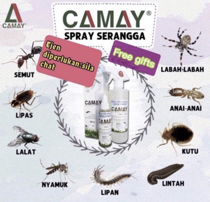 CAMAY REPELLENT*SPRAY SERANGGA NATURAL* KUTU SEMUT PEPIJAT LIPAS LIPAN ...