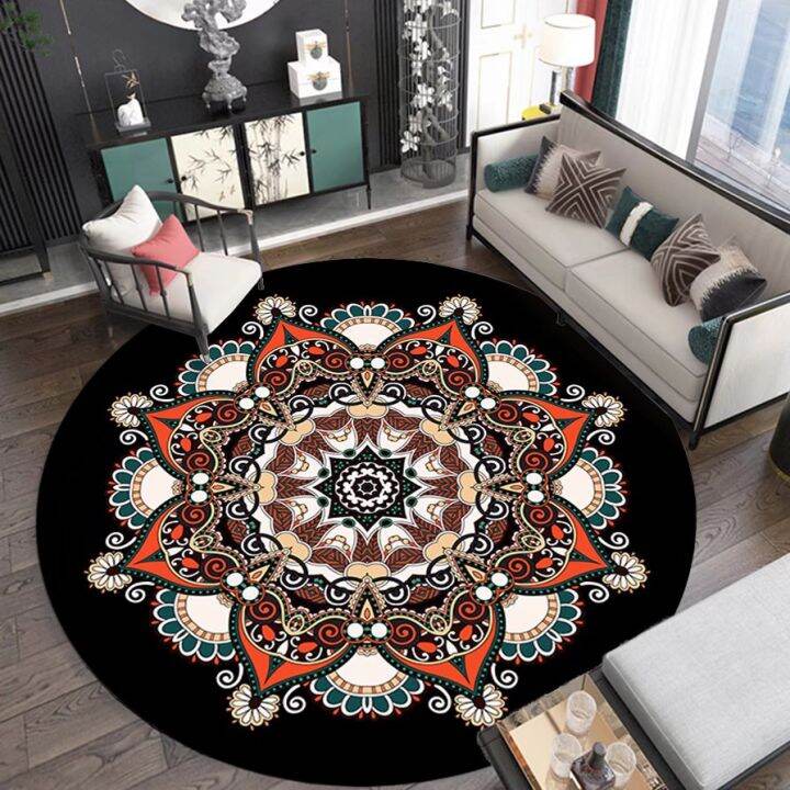 Karpet Bulat Lantai Bohemian Morroco Etnik Turki Belgi Ukuran 90 Cm ...