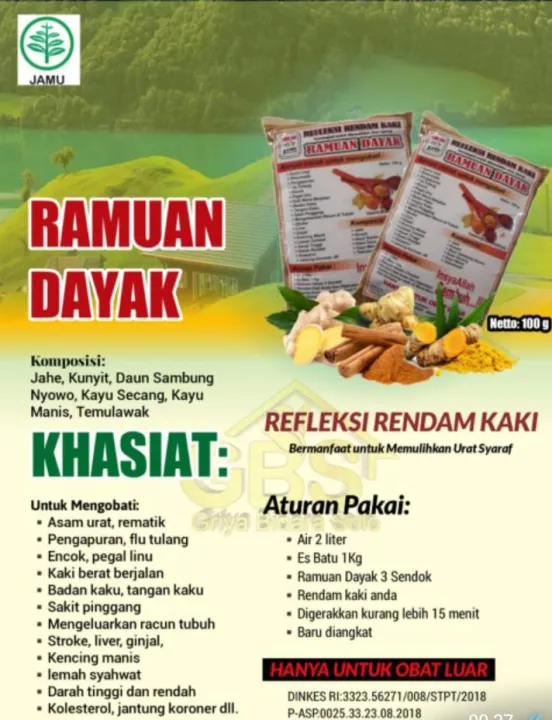 Ramuan dayak rendam kaki terapi rendam kaki 100gr | Lazada Indonesia