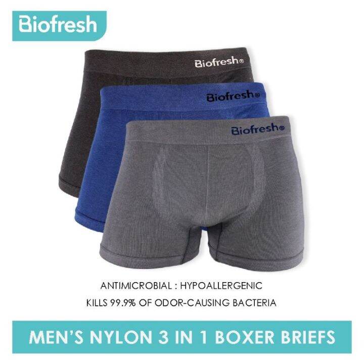 Biofresh UMBBG23 Men's Nylon Boxer Brief 3 piece in a pack | Lazada PH