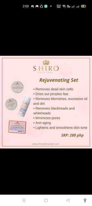 Shiro rejuvenating set,glass skin set,body whitening set,clay mask and ...