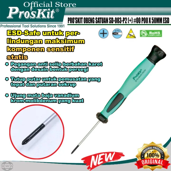 Pro'skit Obeng Satuan Proskit SD-083-P2 (+) #00 P00 X 50MM ESD / Obeng Satuan / Obeng Proskit ...