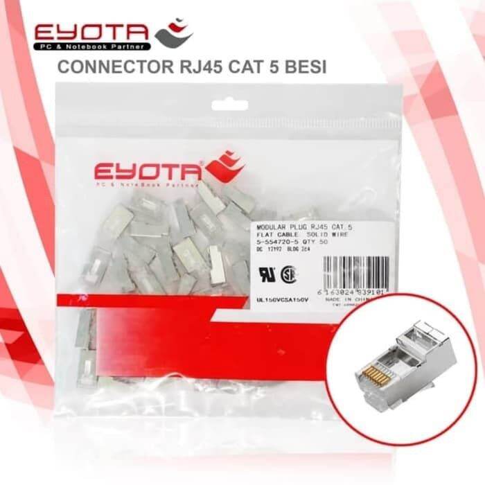 Connector modular plug rj45 eyota cat 5 5e 5a utp ftp shield metal ...