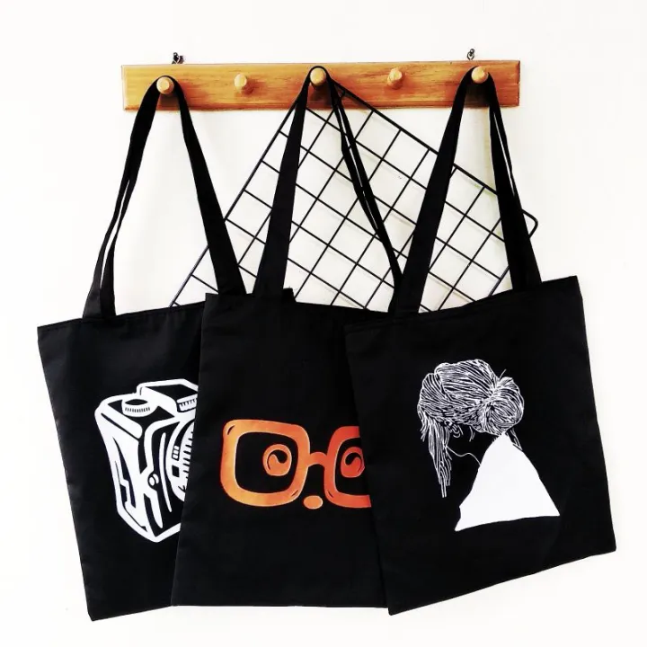 Totebag Hitam Gambar / Motif / Tas Drill | Lazada Indonesia