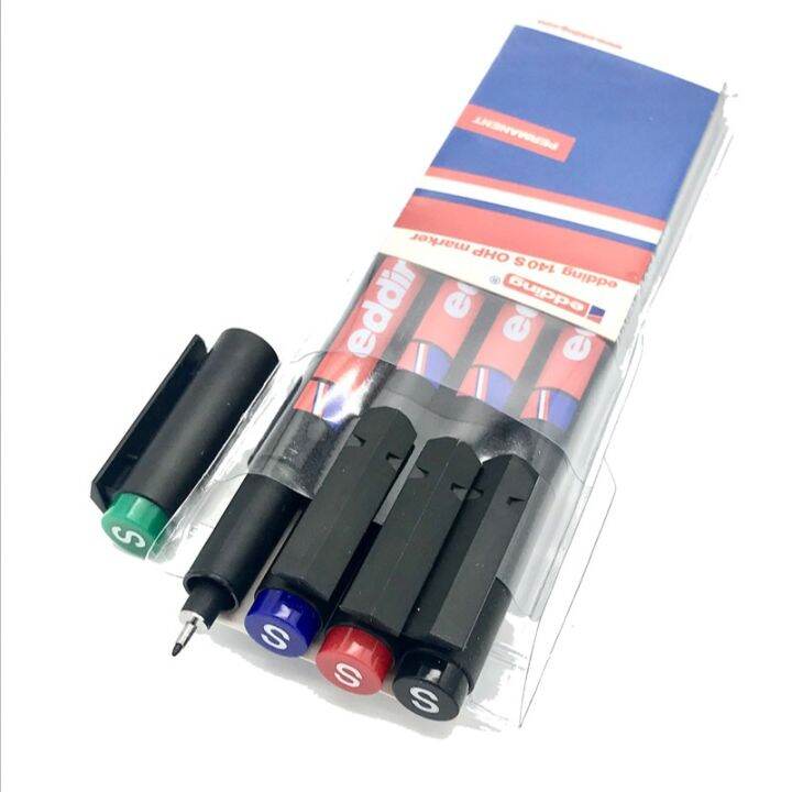 ปากกาอเนกประสงค์ ลบไม่ได้ edding 140S Permanent OHP Marker ชุด 4 ด้าม ...