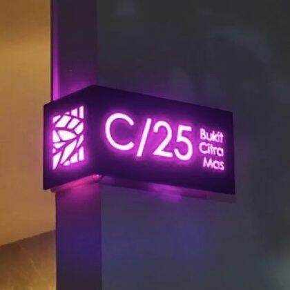 Nomor Rumah Akrilik Motif Modern Minimalis Model Box L Include LED ...