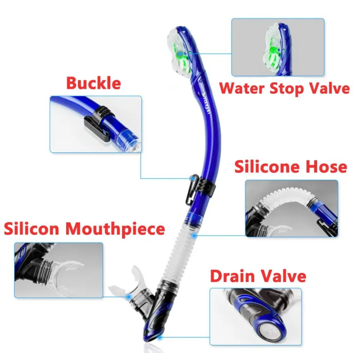Alat Snorkeling Pipa Selang Napas Snorkel Full Dry Diving Selam Renang ...