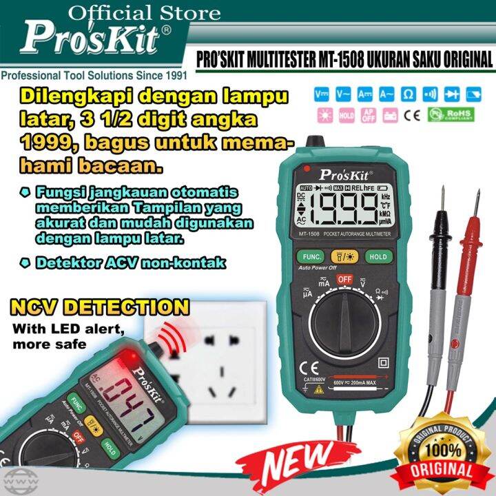 Pro'skit Multitester Proskit MT-1508 Ukuran Saku Original | Lazada ...