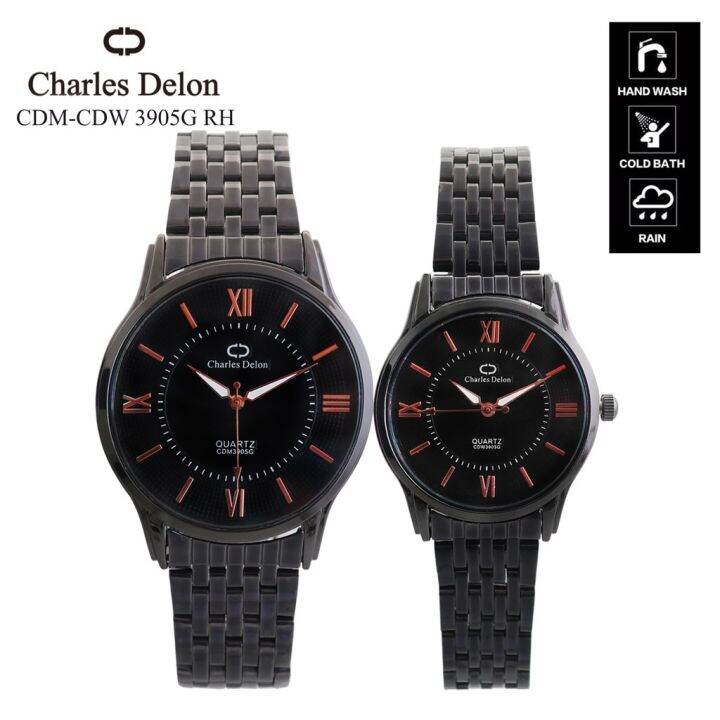 Jam Tangan Rantai Couple Charles Delon Ori Bonus Kotak 3905 G RH ...