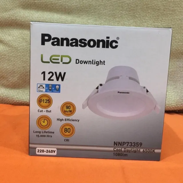 Downlight led panel panasonic 12w 12 watt 6500k putih lampu led drop ...
