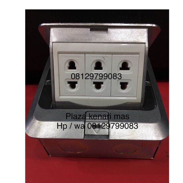 Stop kontak lantai panasonic floor soket pop up stop triple tripel ...