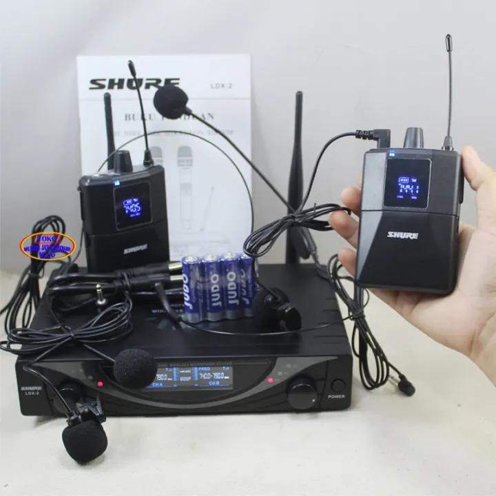 Mic Wireless Shure LDX-2 JJHH / Microphone 2 Mic Clip On + 2 Mic ...