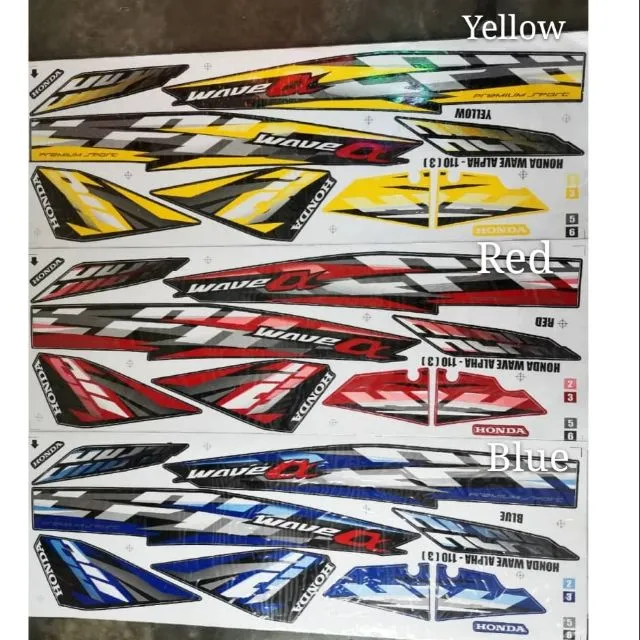 HONDA WAVE ALPHA 110 (3) BODY STICKER | Lazada