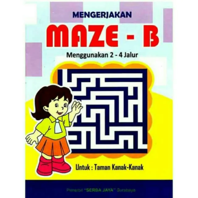 Buku TK Mengerjakan Maze - B Mencari Jejak Menggunakan 2 - 4 Jalur ...