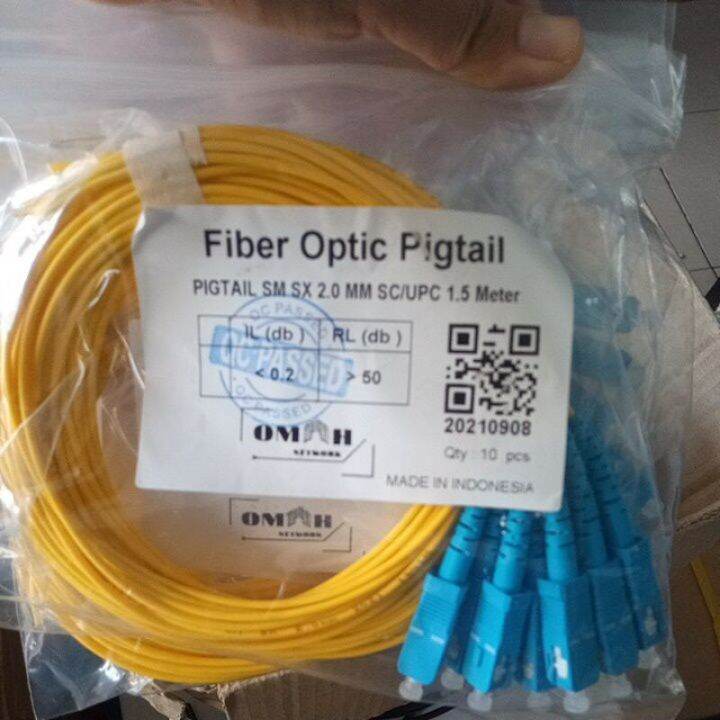 PIG TAIL FIBER OPTIK / PIGTAIL SM 2mm 1,5 Meter SC UPC FIBER OPTIC FTTH ...