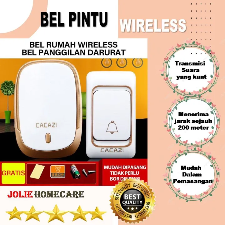 Bel Pintu Wireless Kendali Jarak Jauh Bel Panggilan Darurat | Lazada ...