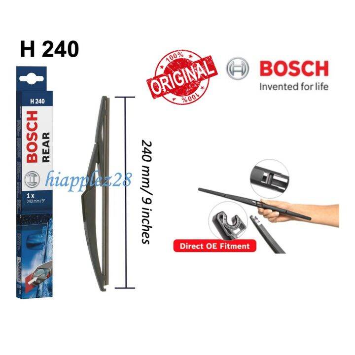 H240 Rear Wiper 240mm/9" BOSCH (ORIGINAL) 3397011677 Citroen C4 Fiat ...