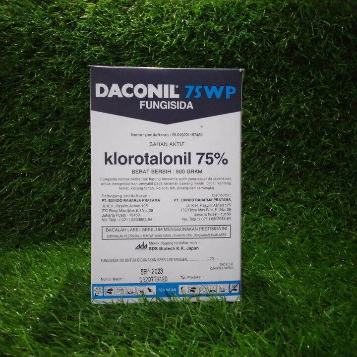 DACONIL 75 WP isi 500 GRAM klorotaronil 75 persen pestisida fungisida kontak untuk pengendalian ...