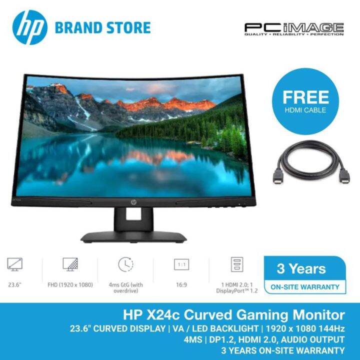 HP X24c 23.6 in Curved Gaming with LED Backlight Monitor | Lazada
