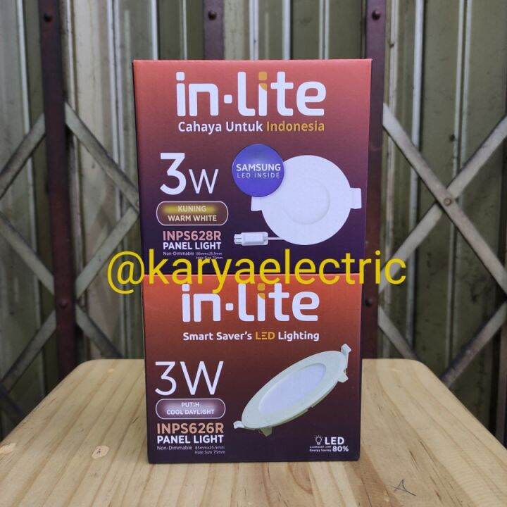LAMPU PANEL LED DOWNLIGHT BULAT IN-LITE INLITE 3WATT INBOW INPS628R ...