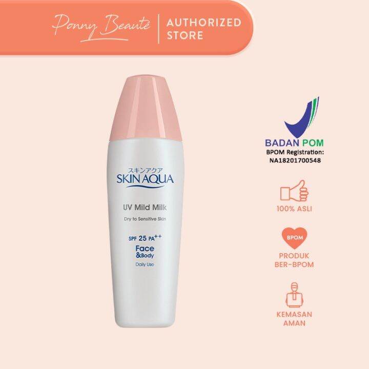 Skin Aqua UV Mild Milk Dry to Sensitive Skin SPF25 PA++ - 40gr | Lazada ...