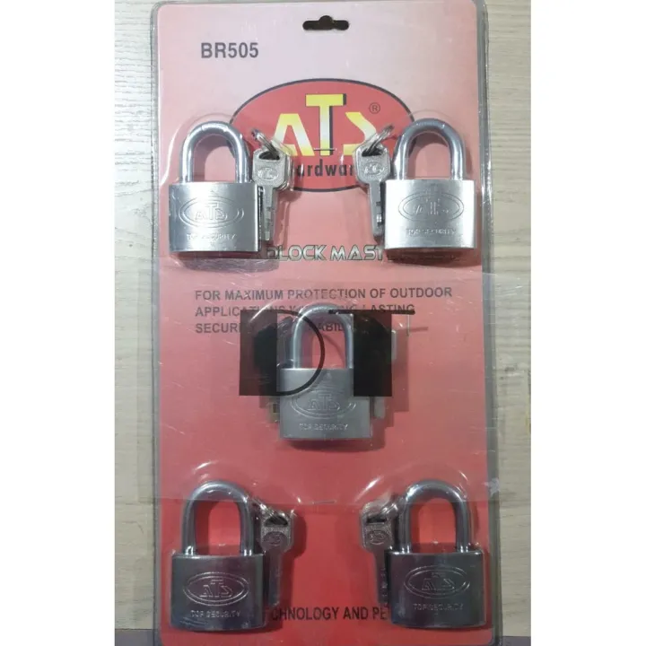 Gembok Putih Master Key ATS uk 50mm isi 5pcs / Iron Padlock 50 mm set 5 ...