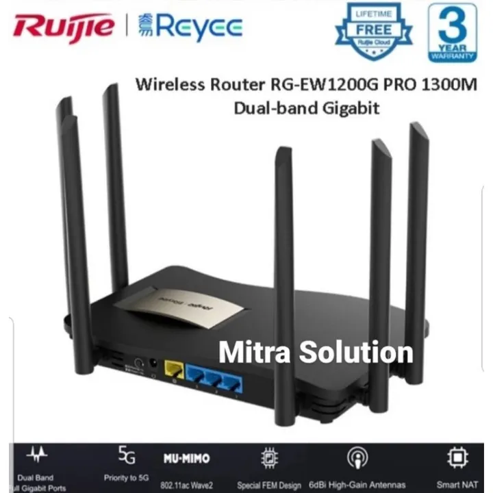 Wireless Router Ruijie Reyee RG-EW1200G PRO 1300M Dual-band Gigabit ...