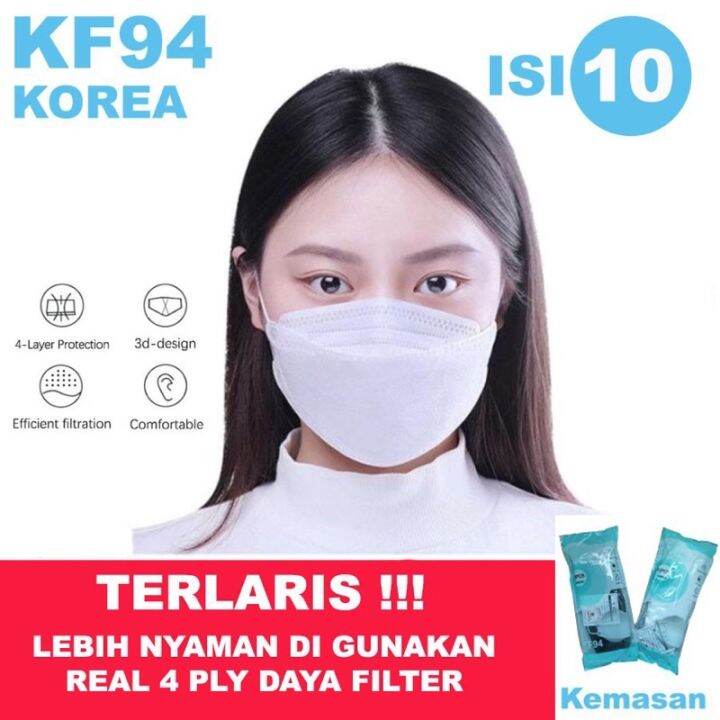MASKER KF94 4ply TEBAL evo Mask Korea Duckbill Kn95 WN 958 isi 50/10 ...