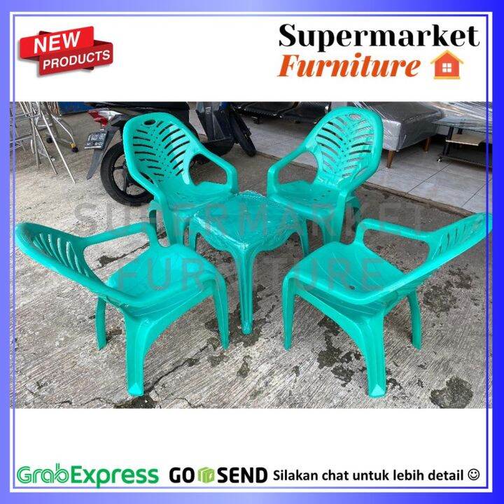 KURSI PLASTIK NAPOLLY SET BIG 909 4KURSI + MEJA 4343 | Lazada Indonesia