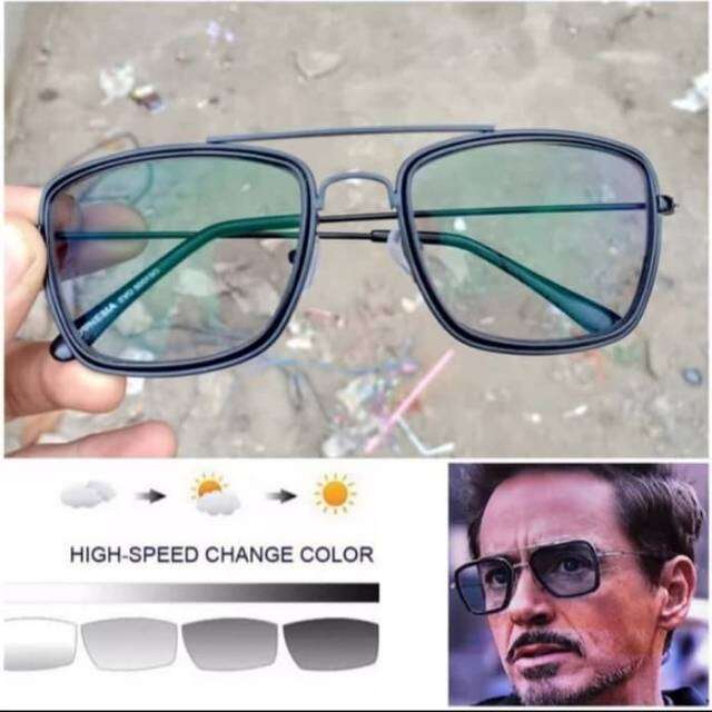 ORIGINAL-Fashion pria kacamata minus cowo model Edith Parker Tony Stark ...