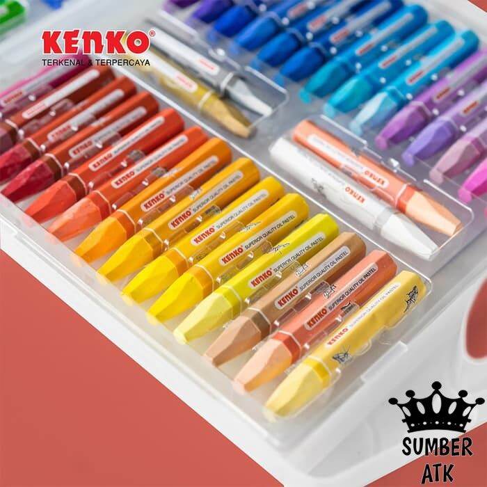 CRAYON KENKO 55 COLOR OIL PASTEL / 55 WARNA PASTEL MINYAK PP CASE ...