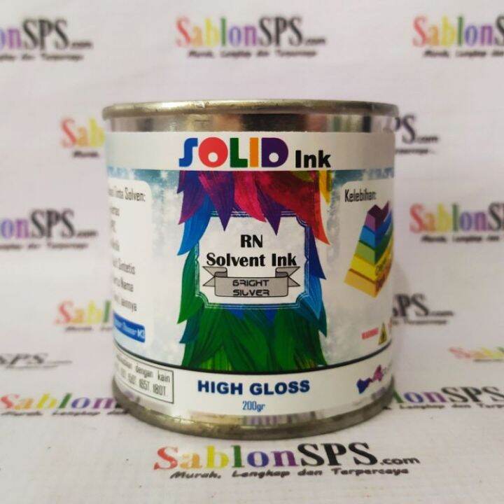 TINTA SABLON PVC SOLVENT BASED 200GR BRIGHT SILVER KERTAS VINYL AKRILIK ...