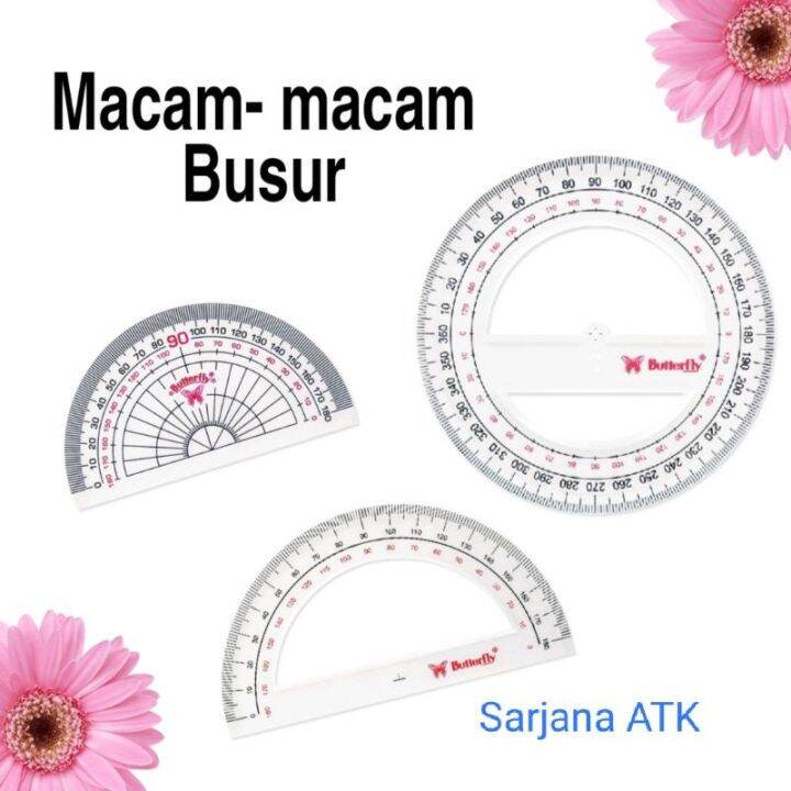 Penggaris Busur lingkaran 360 / 180 Butterfly | Lazada Indonesia
