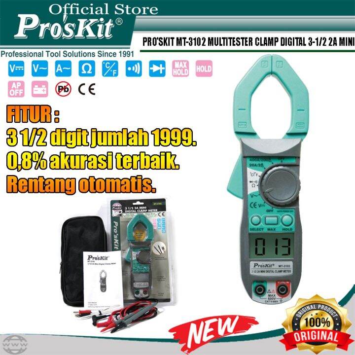 Pro'skit Multitester Clamp Digital Proskit MT-3102 3-1/2 2A Original ...