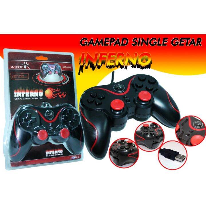 Gamepad single inferno m-tech usb 2.0 wired controller for pc ps3 ps4 ...