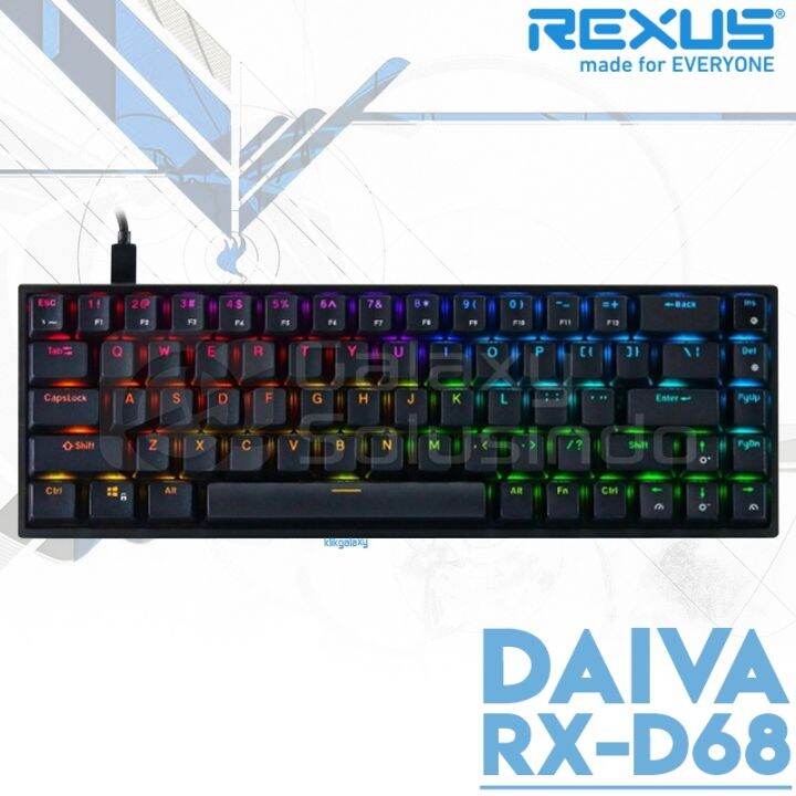 Rexus DAIVA RX-D68 Black 68 Key Mechanical Gaming Keyboard - Red Switch ...