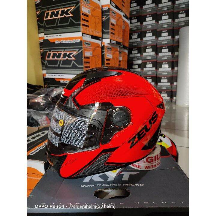 HELM ZEUS 811 AL 6 RED FLUO READY UKURAN M L XL | Lazada Indonesia