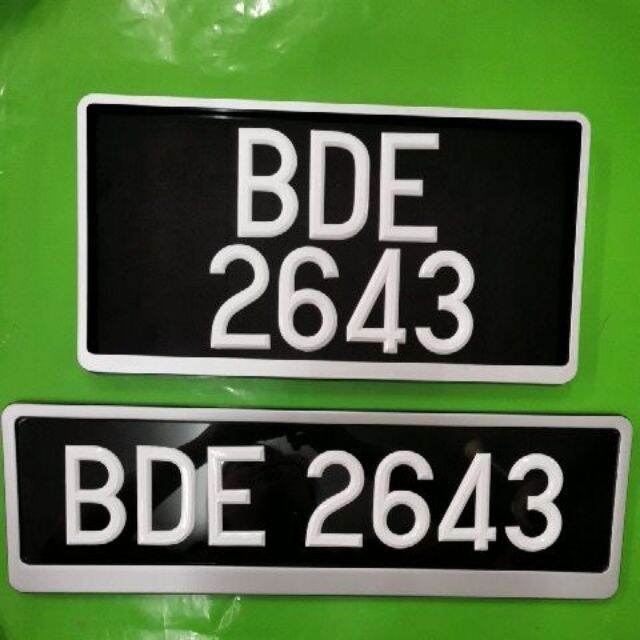 NUMBER PLATE KERETA (SAIZ UKURAN JPJ) CODE:(3) | Lazada