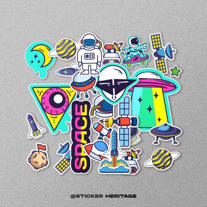 22pcs sticker aesthetic sticker tumblr space series | Lazada Indonesia