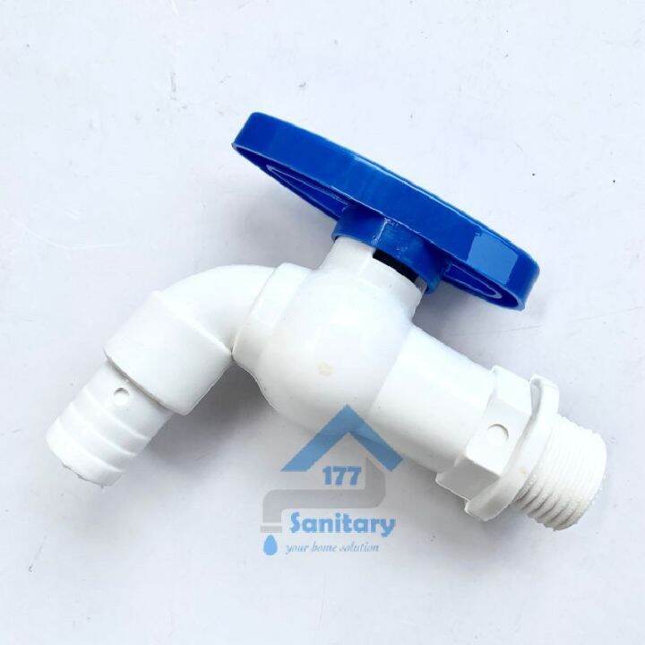 Kran air taman plastik engkol murah PUTIH HPP- keran tembok pvc putih bisa di kunci COPOT lepas ...