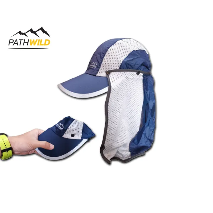 PATHWILD TRAIL RUNNING SUN PROTECTION CAP หมวกกันแดด ปกป้องผิวหน้าและต้นคอจากแดดแรง และอากาศร้อน ...